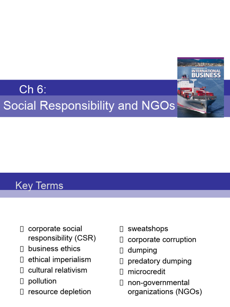CH 6-Social Resp & NGOs | PDF | Corporate Social Responsibility | Non Governmental Organization