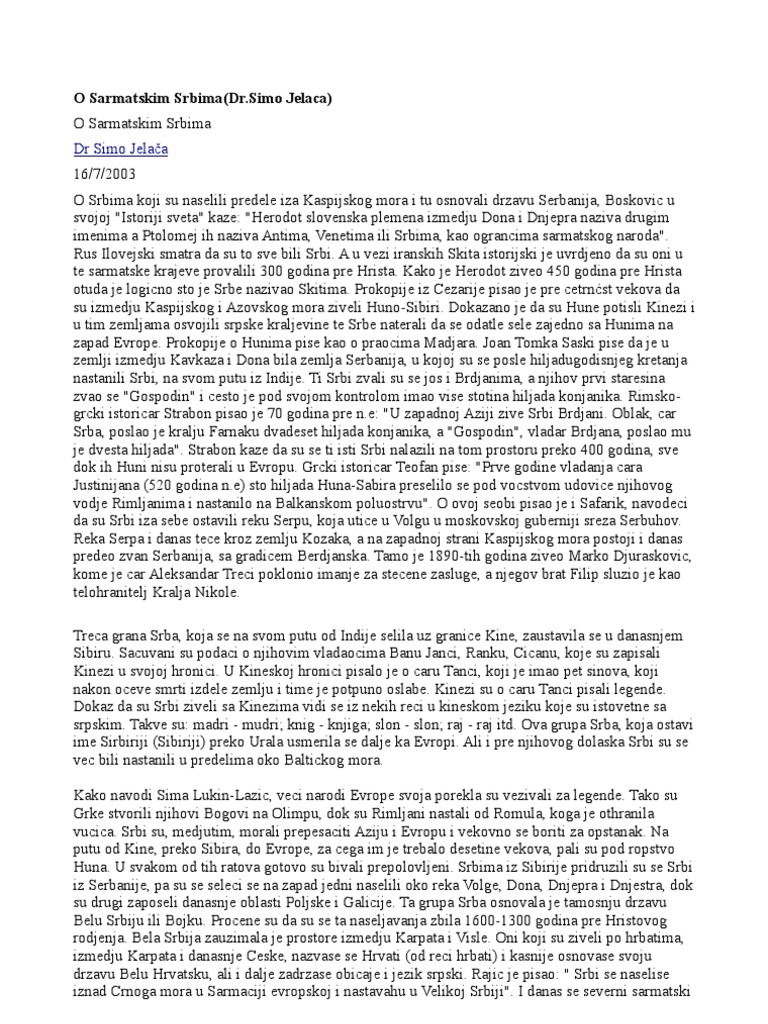 Sarmatski Srbi | PDF