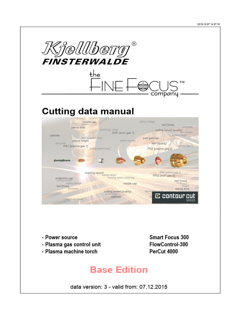 300 Cutting Data Manual Smart Focus 300+FC-300+PerCut4000 | PDF | Electricity | Secondary Sector ...