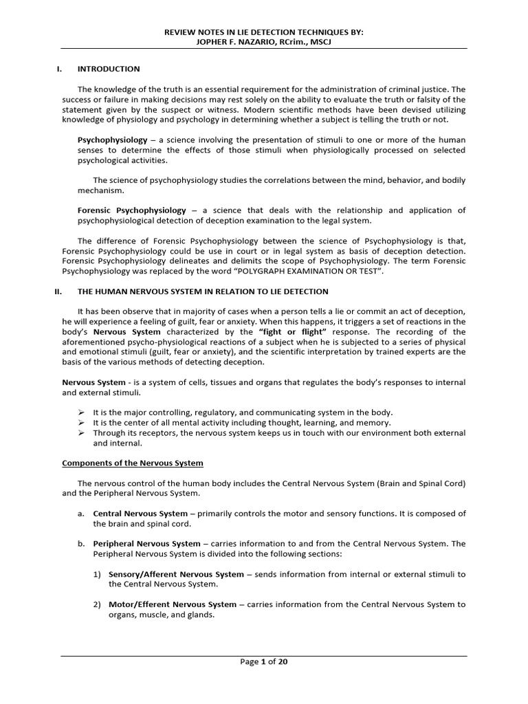 Ideal Polygraph Room Design Guide | PDF | Nervous System | Polygraph