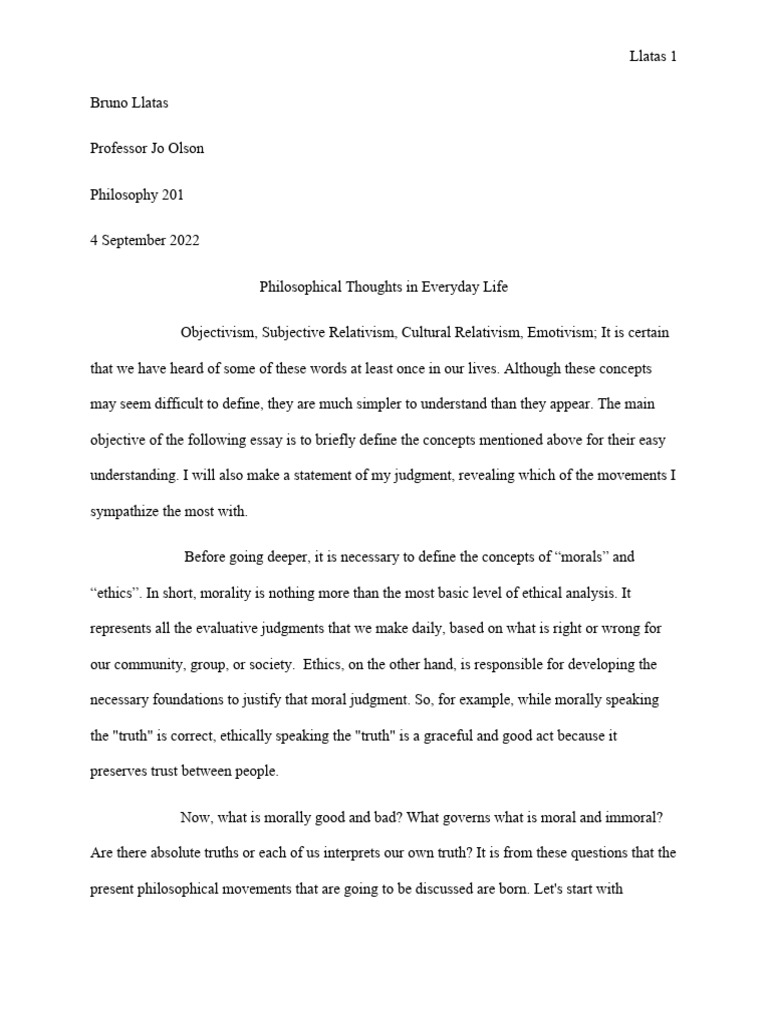 Essay Intro To Ethics 600 Words Version | PDF | Objectivity (Philosophy ...