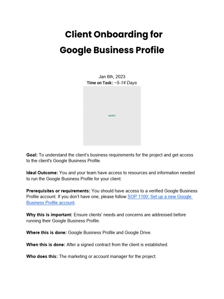 Google Business Profile Onboarding Guide | PDF | Utility Software ...