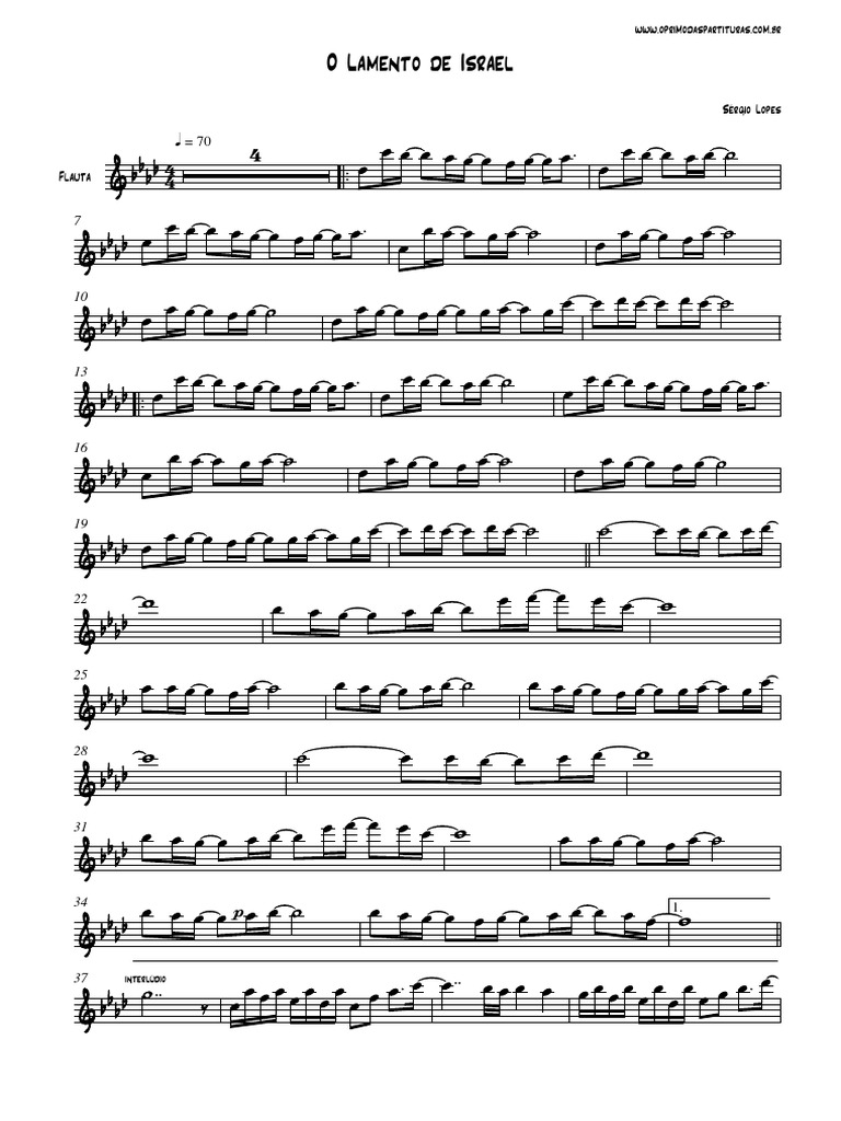 Partitura: Lamento de Israel | PDF