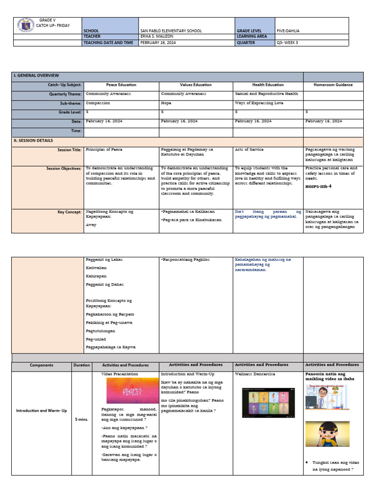 Catch Up Friday DLL Week2 | PDF