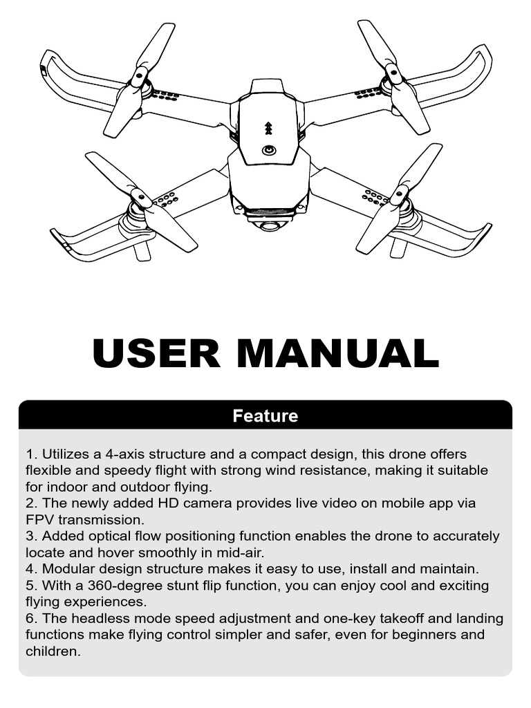 Manual Del Dron JY019 | PDF | Unmanned Aerial Vehicle | Equipment