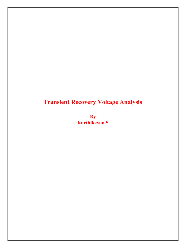 Transient Recovery Voltage | Download Free PDF | Electric Power | Physical Quantities
