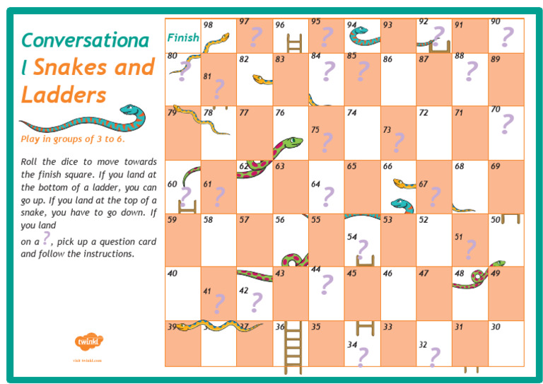A3 Snakes and Ladders Board Game | Download Free PDF | Gaming Devices ...