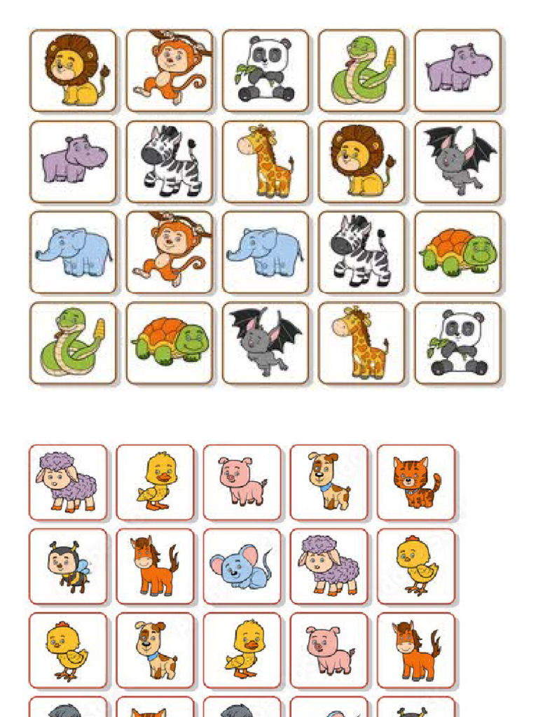 Memory Game Animals | PDF