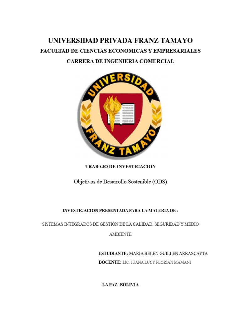 Objetivos de Desarrollo Sostenible (Ods) | PDF | Sustentabilidad ...