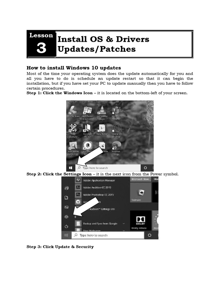 COMPUTER Lesson 3 | PDF | Microsoft Windows | Installation (Computer Programs)