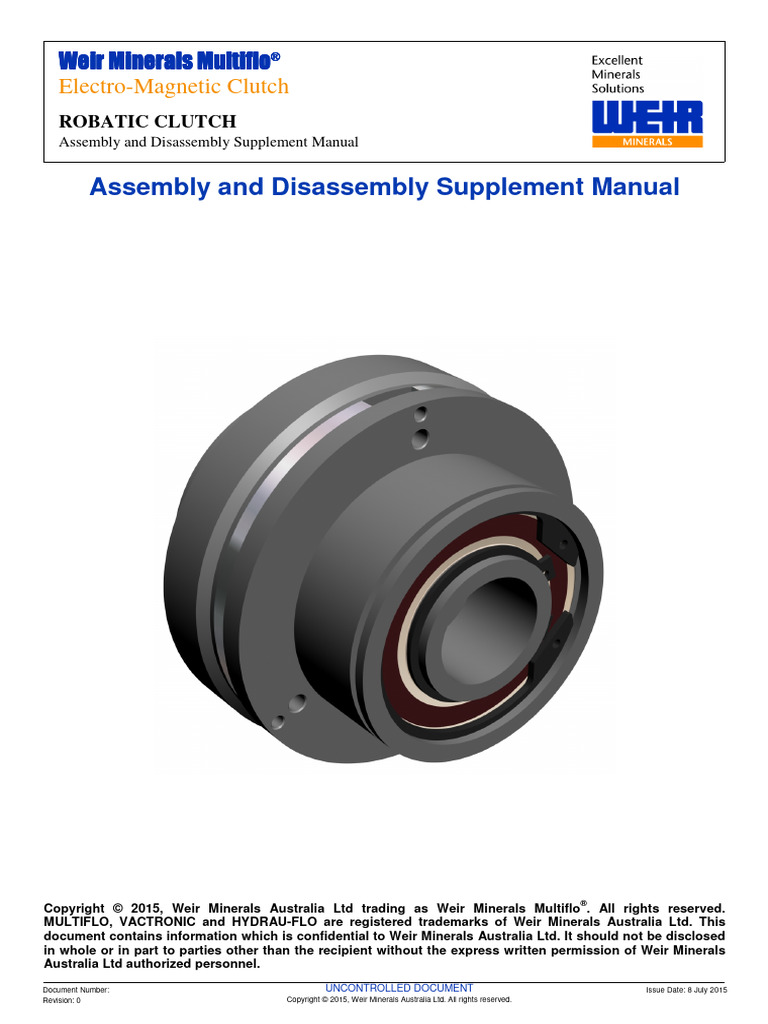 Robatic Clutch IOM Manual | PDF | Safety | Personal Protective Equipment