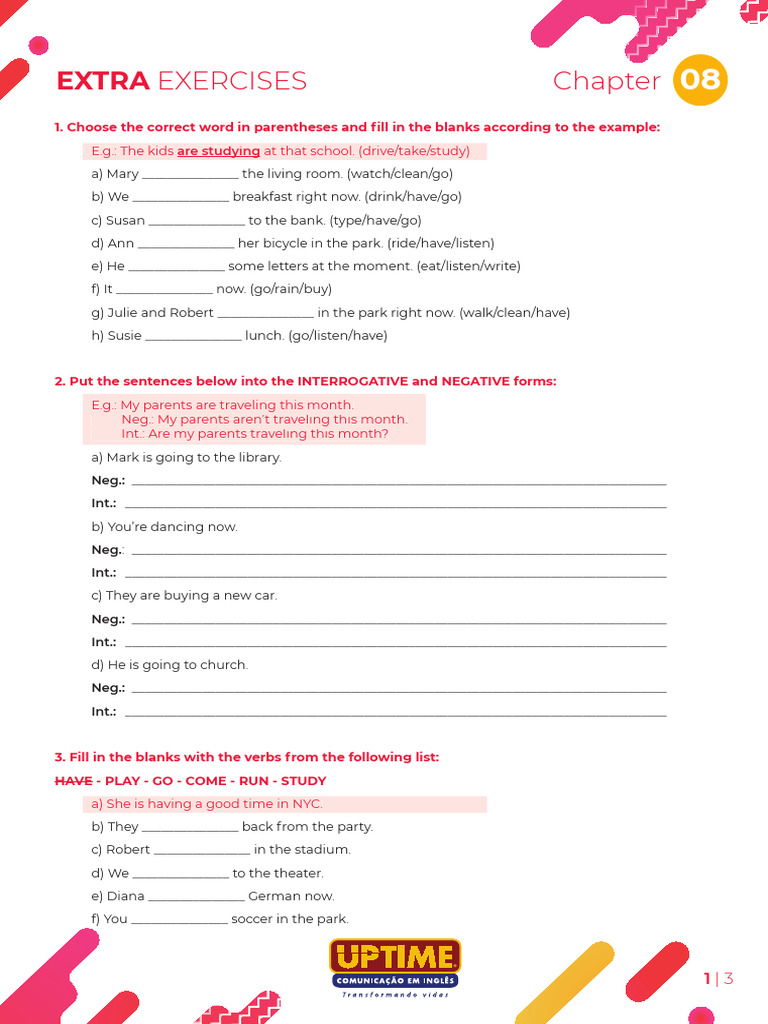 New-Extra Exercises - Chapter 08 | PDF | Languages | Foreign Language ...