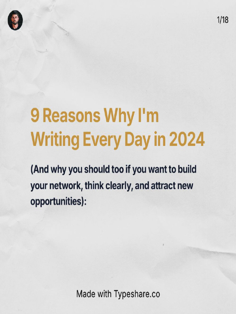 9 Reasons Why I'm Writing Every Day in 2024 | PDF