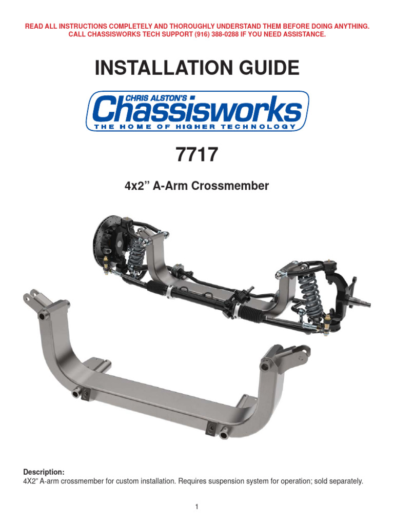 4x2 A-Arm Crossmember Installation Guide | PDF | Automotive Industry ...