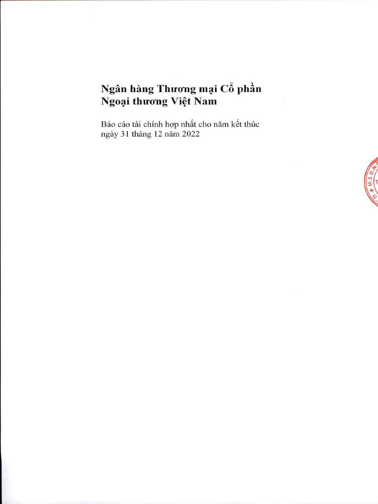 VCB - BCTC Hop Nhat Kiem Toan 2022 | PDF