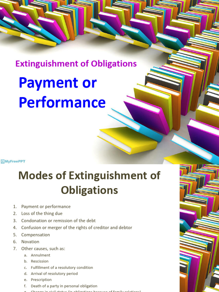 Extinguishment of Obligations Payment or Performance | PDF | Payments ...