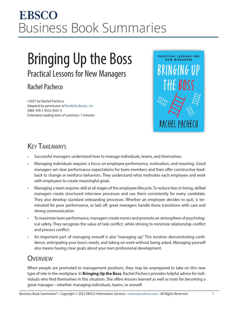 Bringing Up The Boss | PDF | Decision Making | Employment