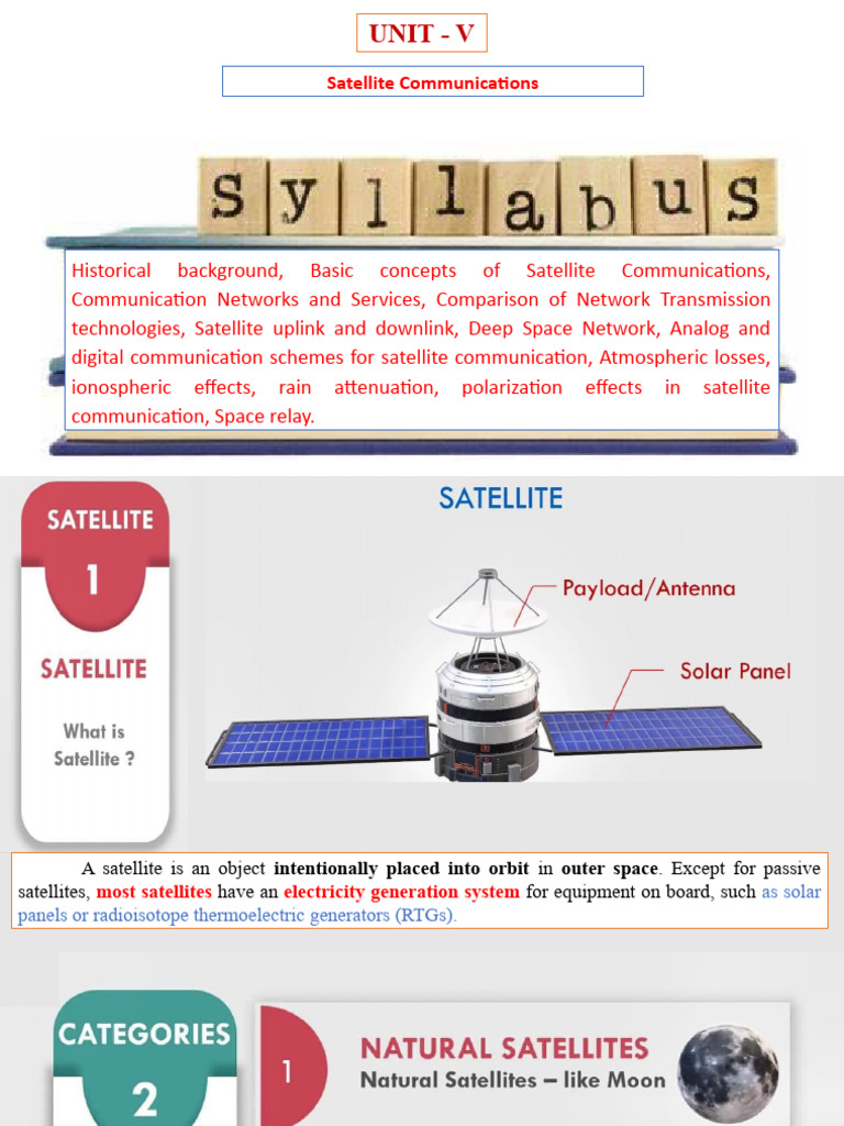 Unit 5 Satellite Communications | PDF