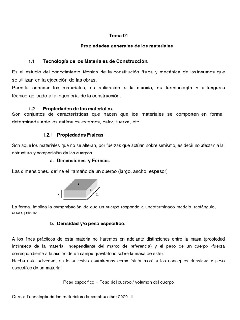 Tema - 01 Propiedades Generales | PDF | Deformación (ingeniería ...