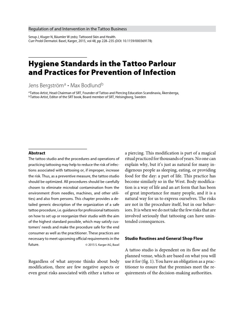 Hygiene Standards in The Tattoo Parlour and Practi | PDF | Tattoo