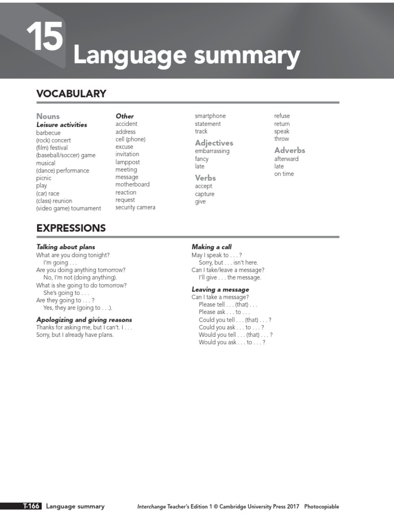 Language Summary Unit 15 Level 1 | PDF | Language Mechanics | Linguistic Typology