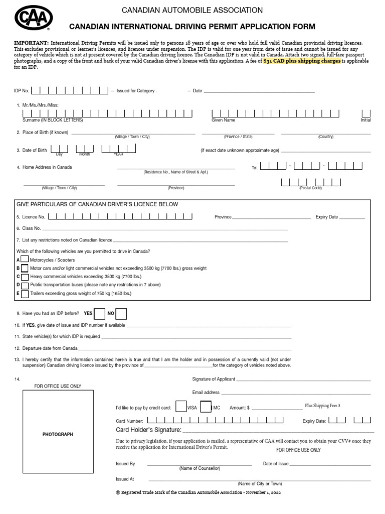 International Driving Permit 2023v2 | PDF | Driver's License | Transport