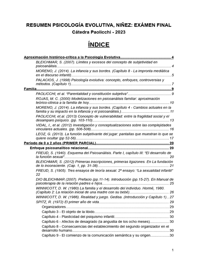 Resumen Final de Niñez | PDF | Psicoanálisis | Mujer Resumen Final de Niñez | PDF | Psicoanálisis | Mujer