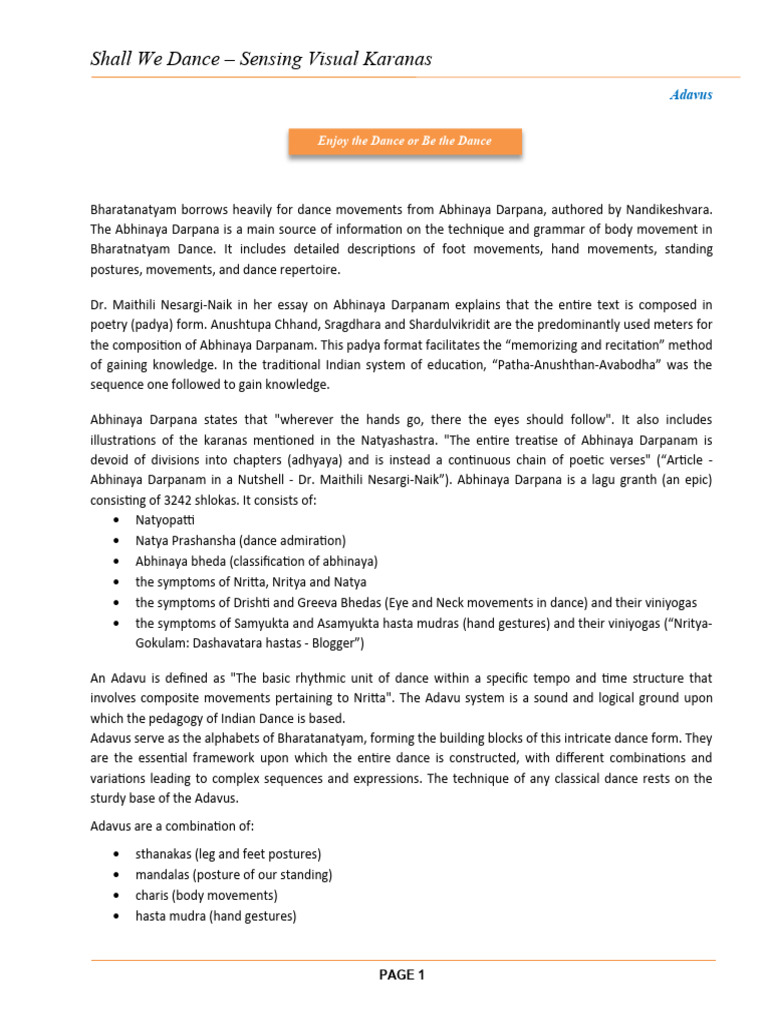 Chapter 12 RUTH FINAL Adavus | PDF | Dances | Foot