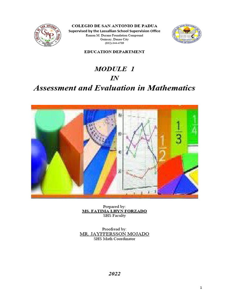 Module 1 in Assessment and Evaluation in Mathematics | PDF | Educational Assessment | Learning