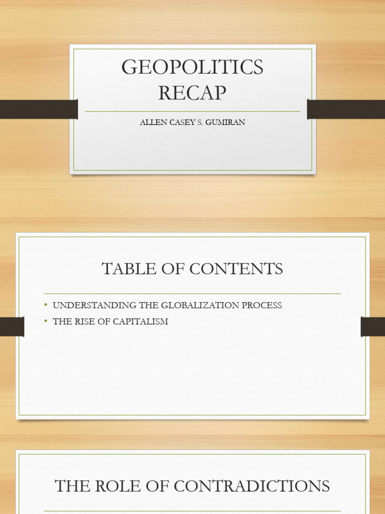 Geopolitics Recap | PDF