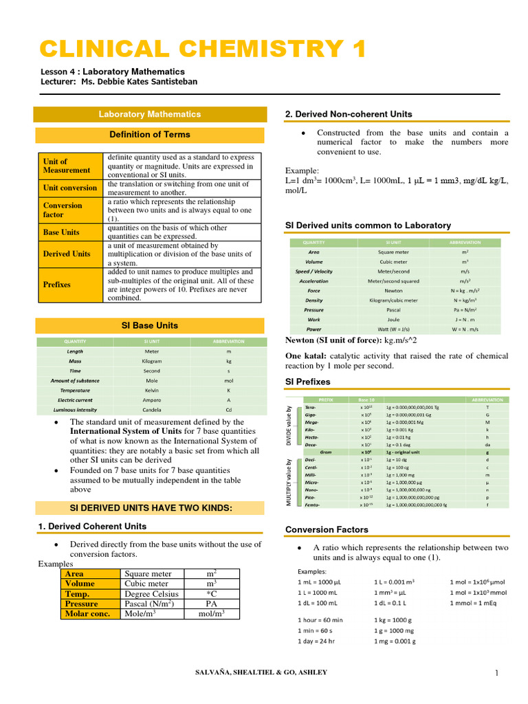 L4 Laboratory Mathematics | PDF | Mass Concentration (Chemistry) | Mole ...
