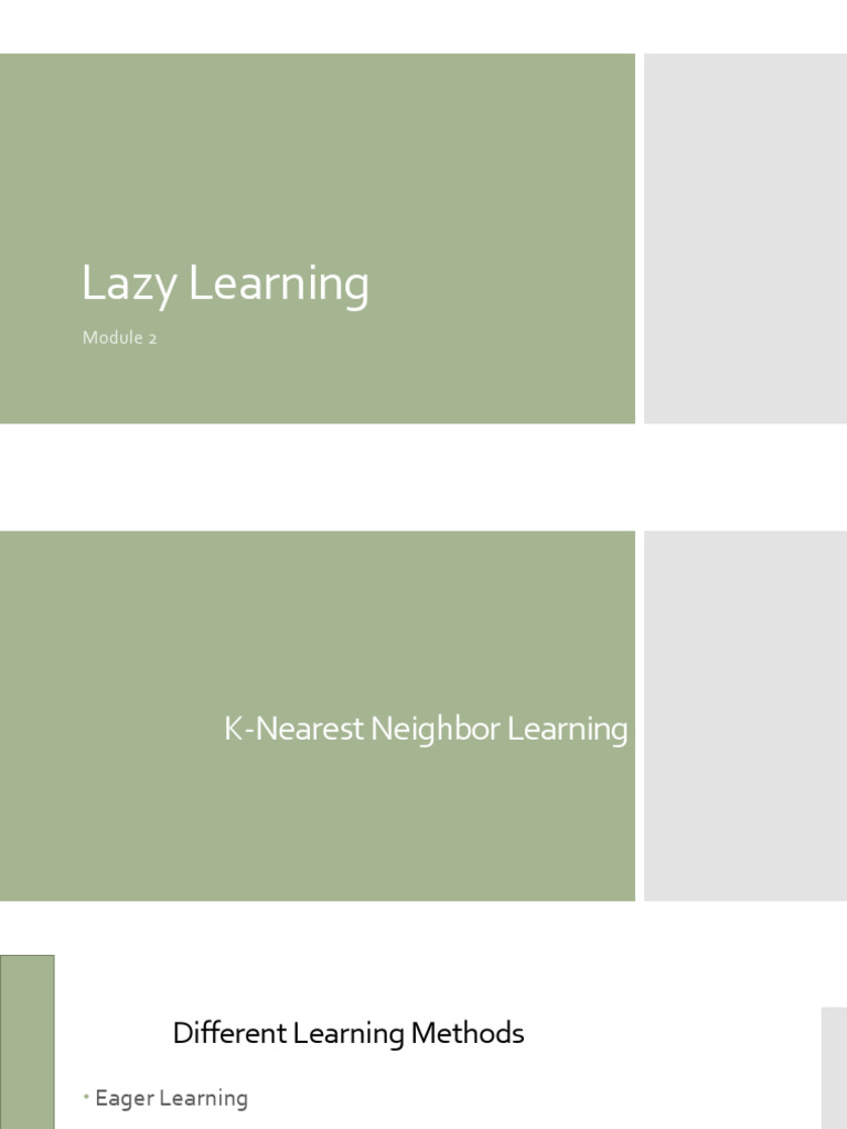 2 2 Lazy Learning Pdf Statistical Classification Cognitive Science