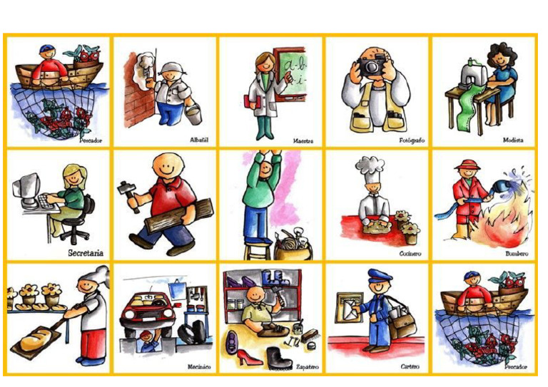 Lámina de Oficios y Profesiones | PDF