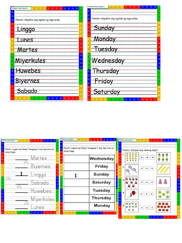 Kinder Worksheet Q3 Week 1 | PDF