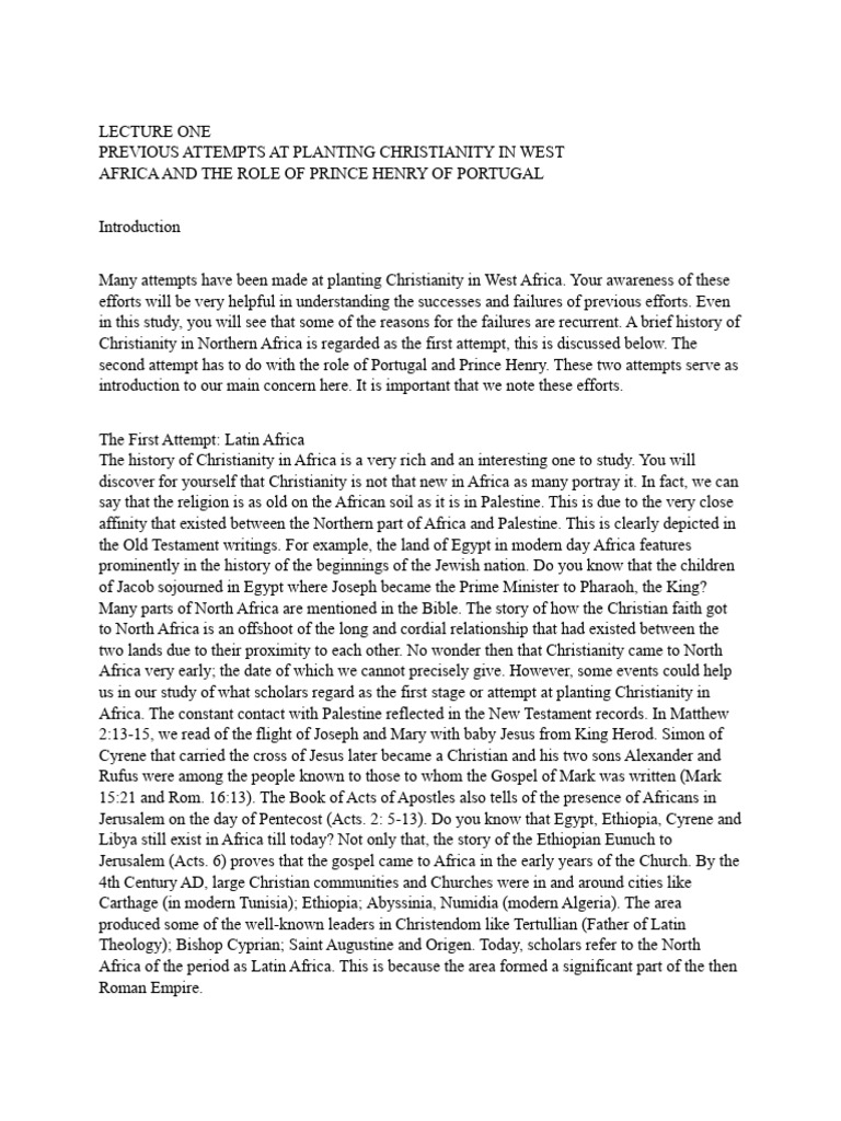 Lecture One | PDF | Africa | Acts Of The Apostles Lecture One | PDF | Africa | Acts Of The Apostles