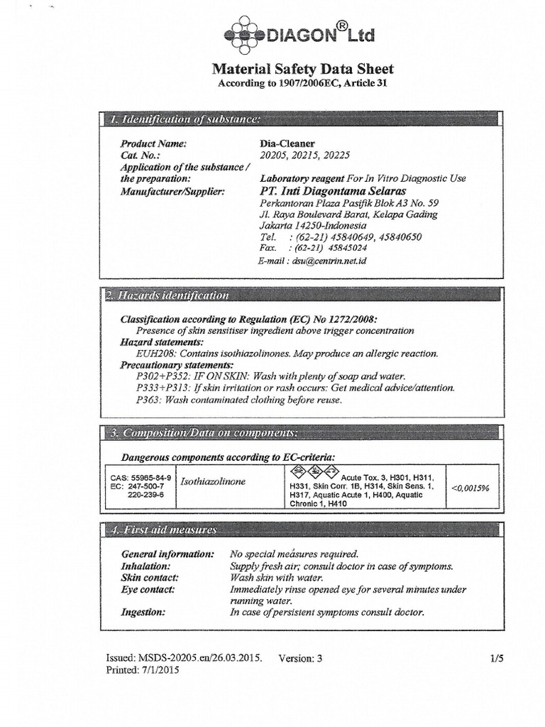 3.9.1.b.1 Msds Cleaner LMG | PDF