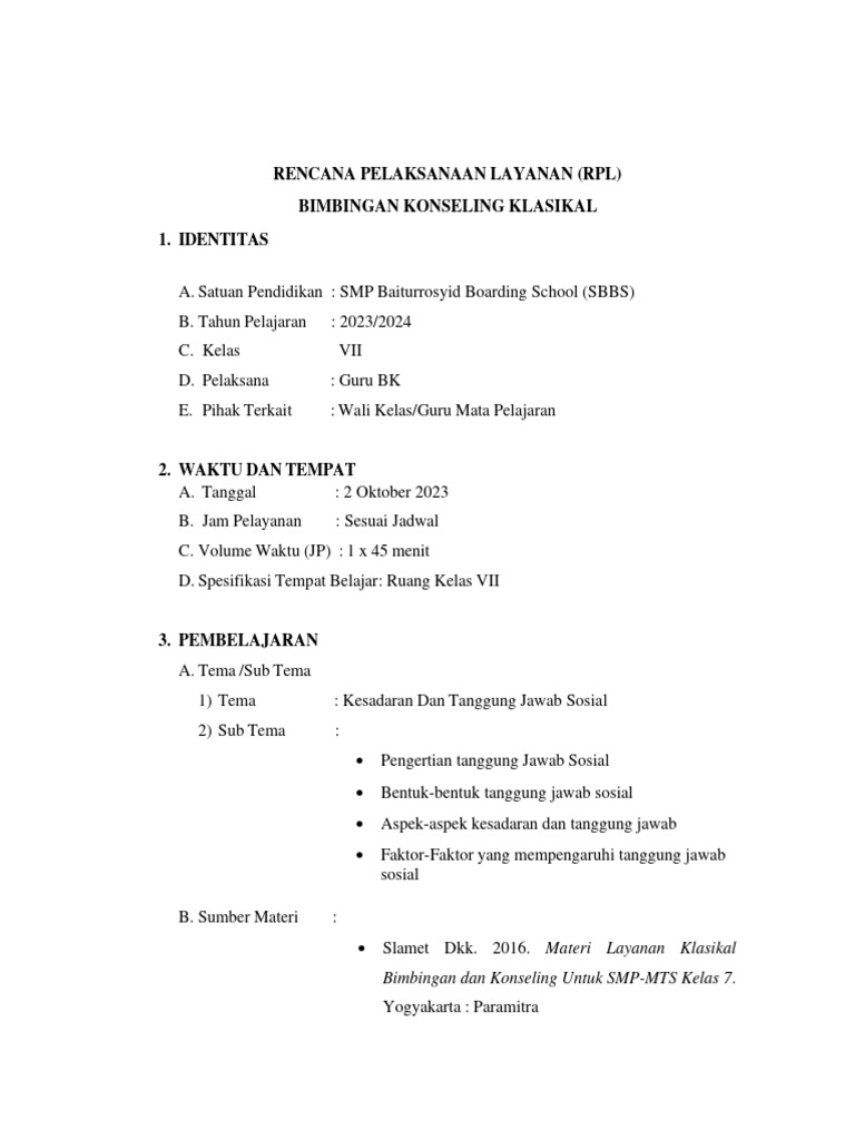 RPL BK Klasikal | PDF