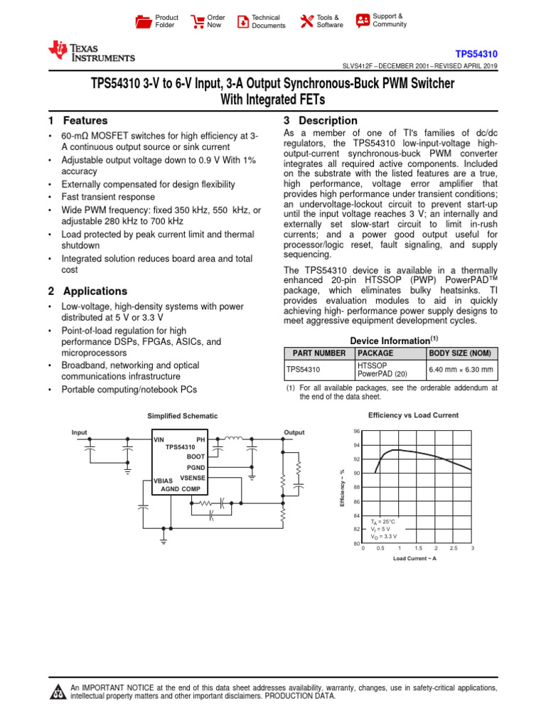 Tps 54310 | PDF | Capacitor | Amplifier