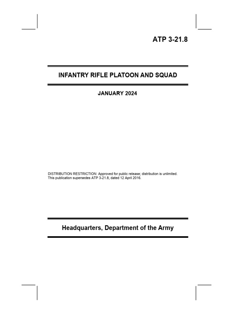 ATP 3-21.8 Infantry Platoon Manual | PDF | Platoon | Ammunition