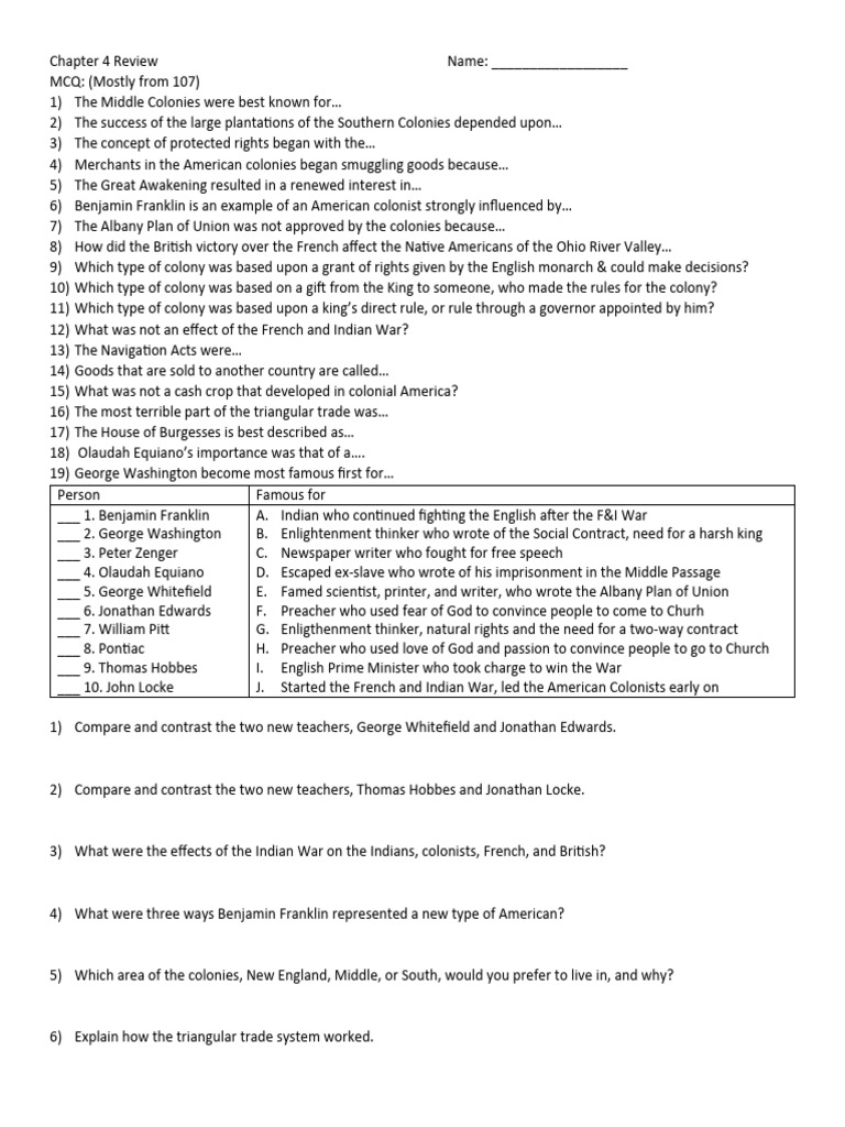 8 c4 Review | PDF | Thirteen Colonies | British Colonization Of The ...