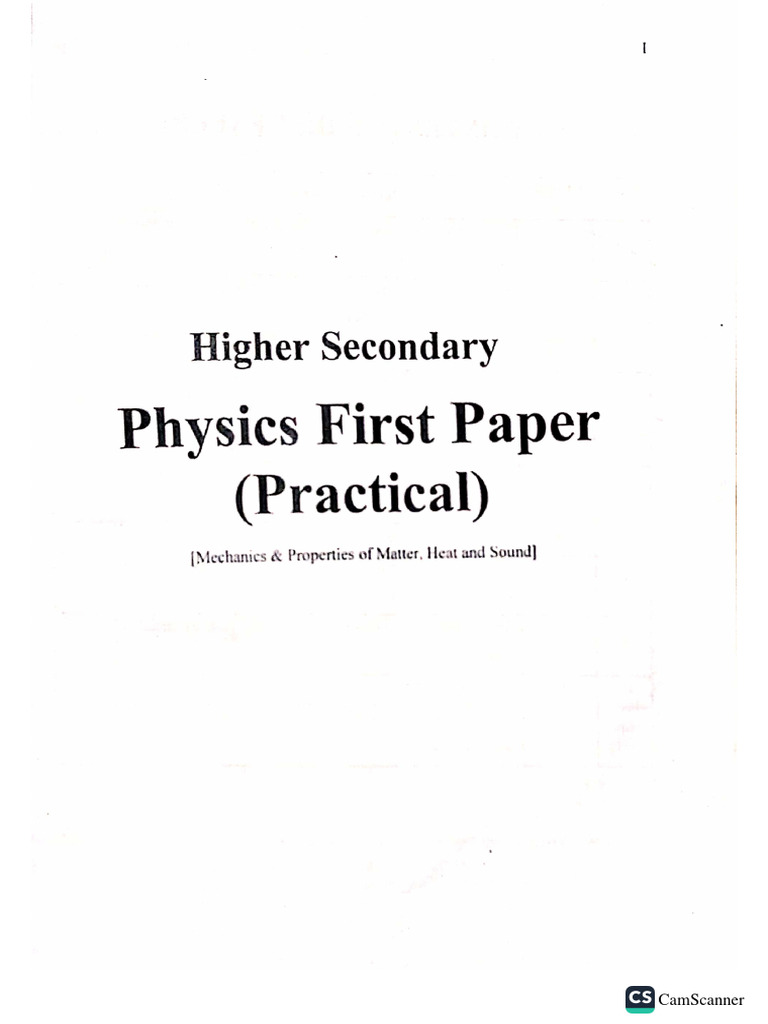 HSC Physics Practical 1st & 2nd Paper | PDF
