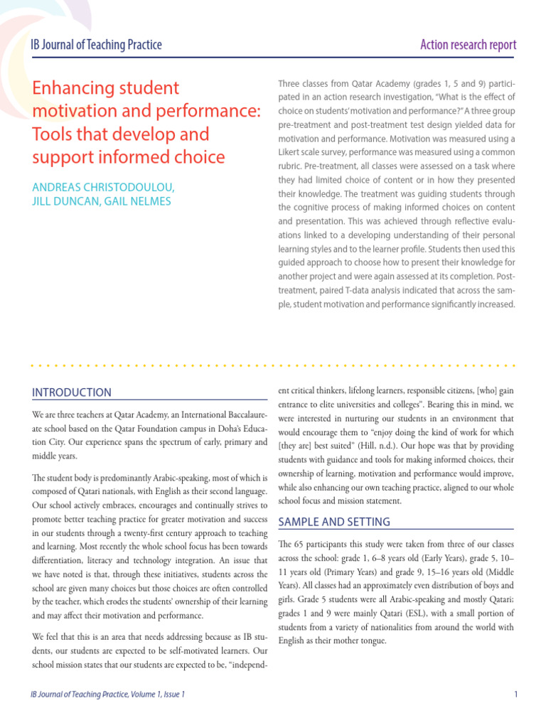IB Journal of Teaching Practice - 1 | PDF | Learning Styles | Learning