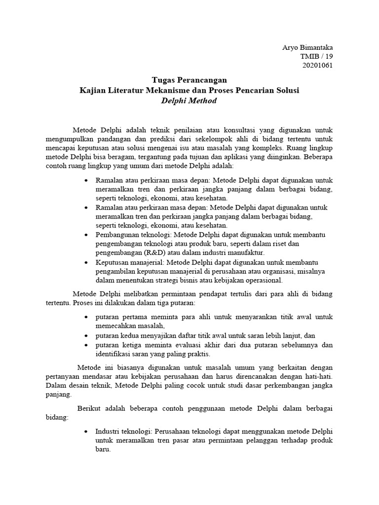 Panduan Metode Delphi | PDF