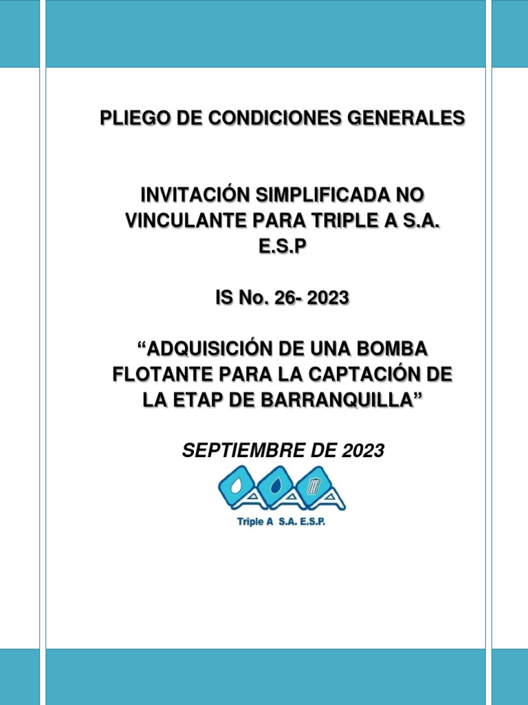 PCG IS-26-2023- Bomba sumergible | PDF | Póliza de seguros | Seguro