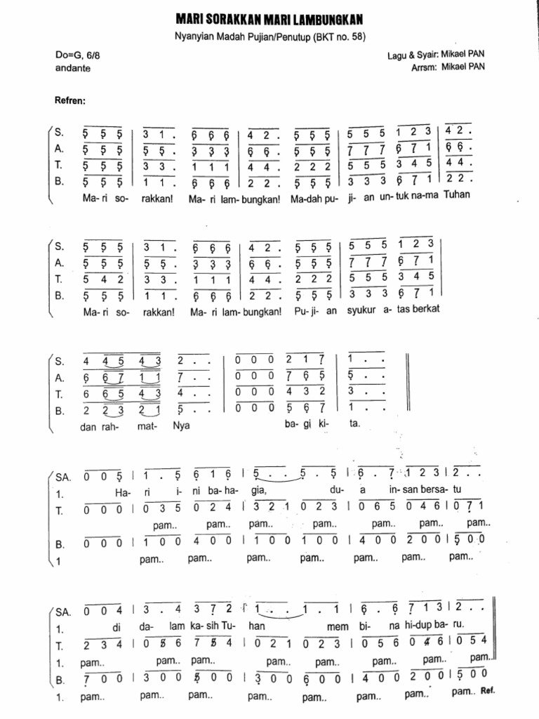 Mari Sorakkan Mari Lambungkan - BBT 58 | PDF