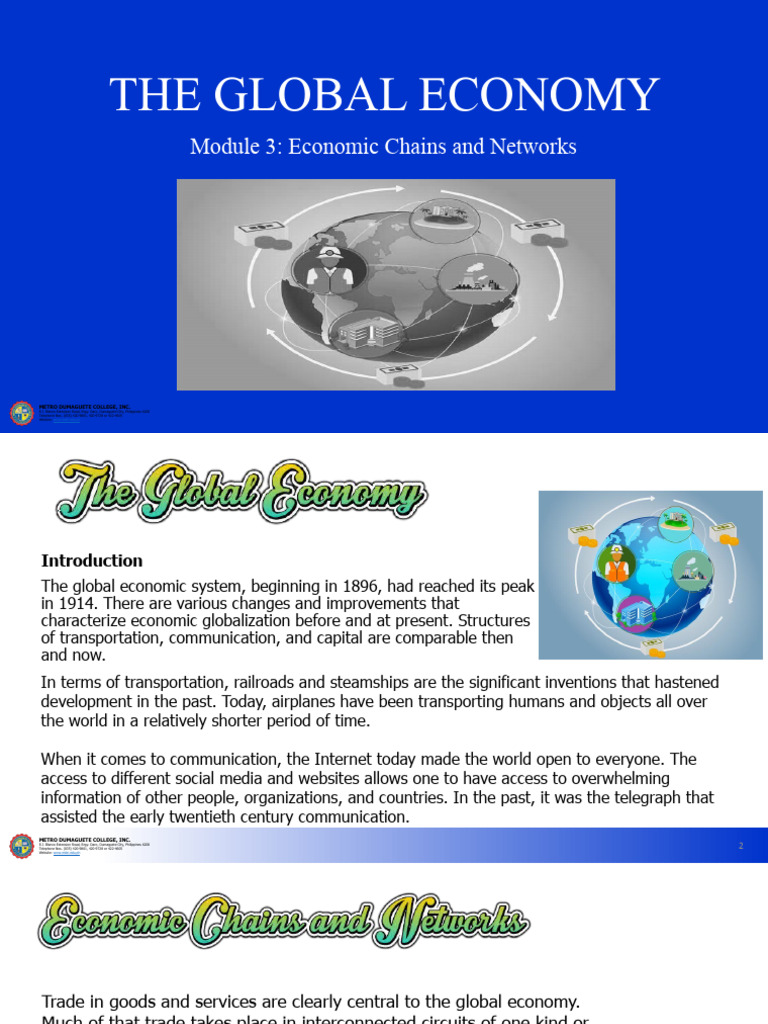 Module 3 Economic Chains and Networks | PDF | Value Chain | Commodity
