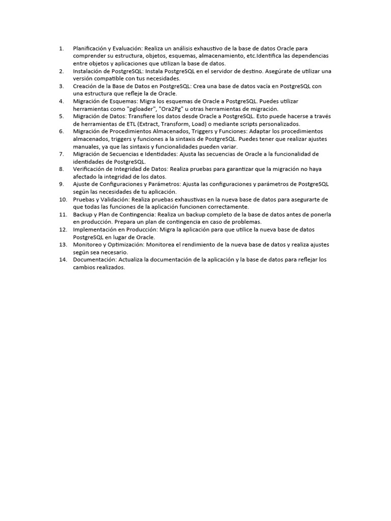 Oracle To Postgre SQL | PDF | Postgre Sql | Bases de datos Oracle To Postgre SQL | PDF | Postgre Sql | Bases de datos