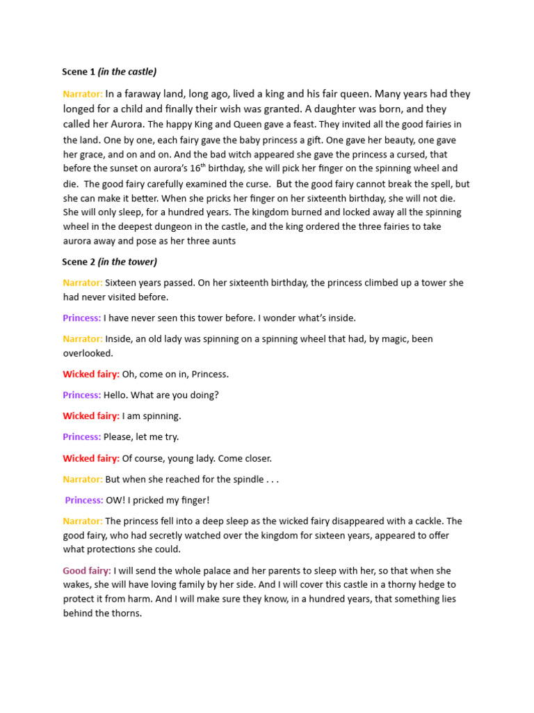 Sleeping No Beauty Script | PDF | Fairies | Fairy Tales