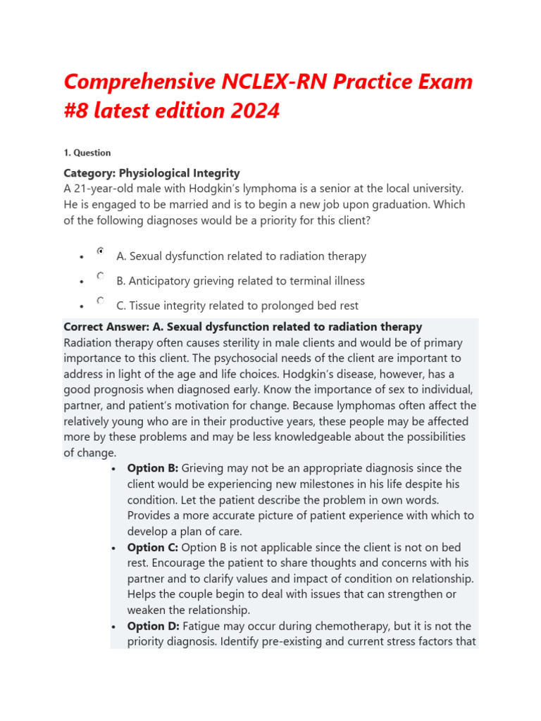 Comprehensive NCLEX 8 | PDF | Joint Commission | Hyperglycemia