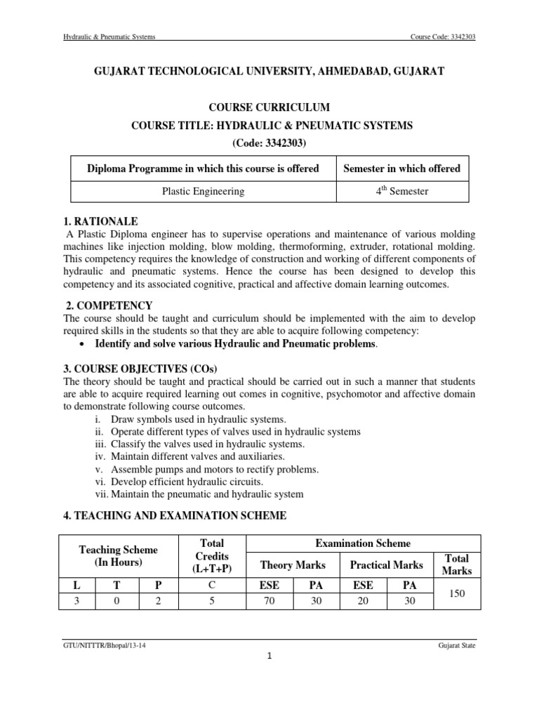 Hydraulic & Pneumatic Systems Course | PDF